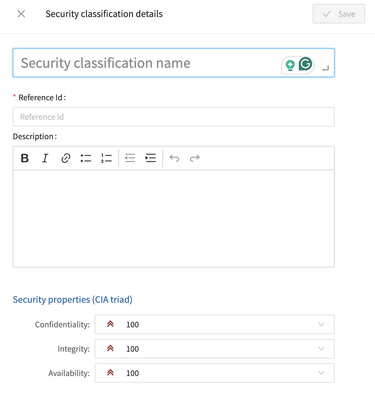 Creating a New Security Classification