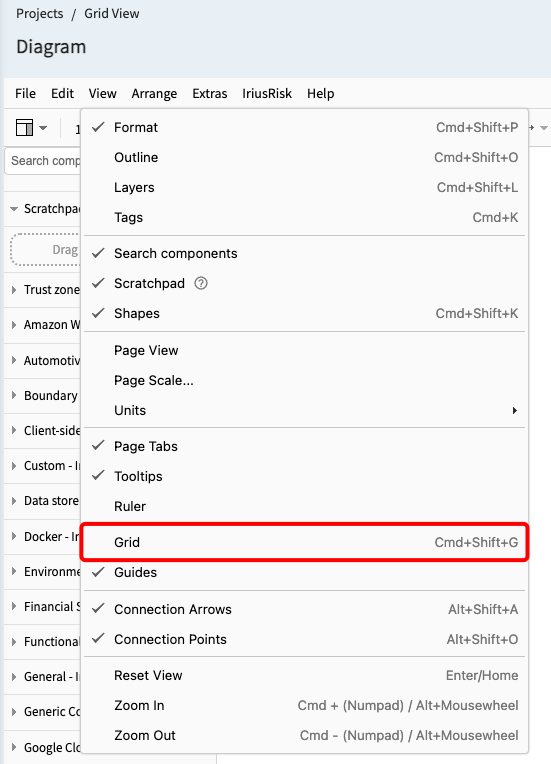How to Enable Grid View for Diagrams in IriusRisk