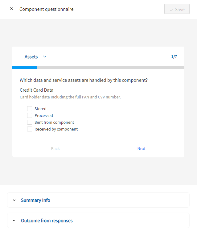 Creating a Diagram and Completing the Component Questionnaire